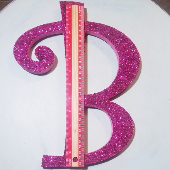 Accents | Wooden Custommade Pink Glitter Letter B | Poshmark